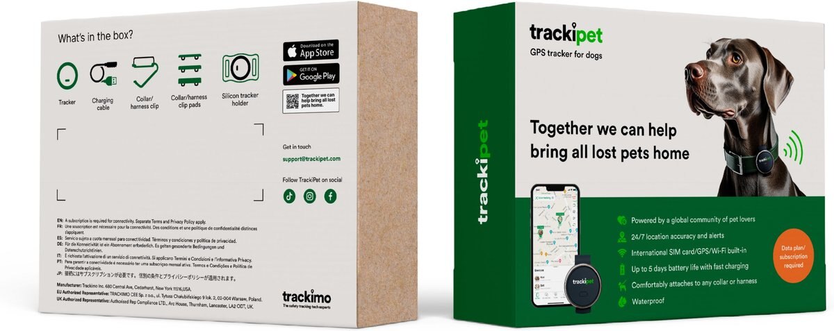 TRACKI TrackiPet Smart GPS Dog Tracker, Slate - Chewy.com