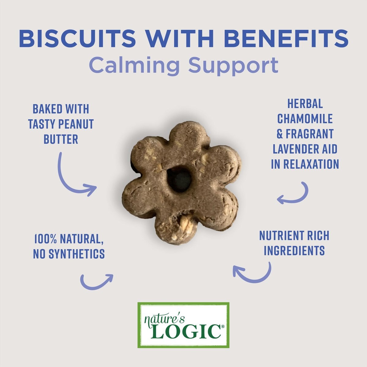 Discontinued - NATURE'S LOGIC Calming Support Biscuits Dog Treats, 12-oz bag - Chewy.com