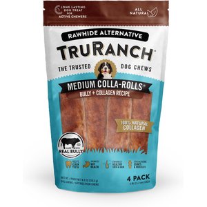 TRURANCH Bully Collagen Roll Dog Treats, 6-in, 4 count - Chewy.com