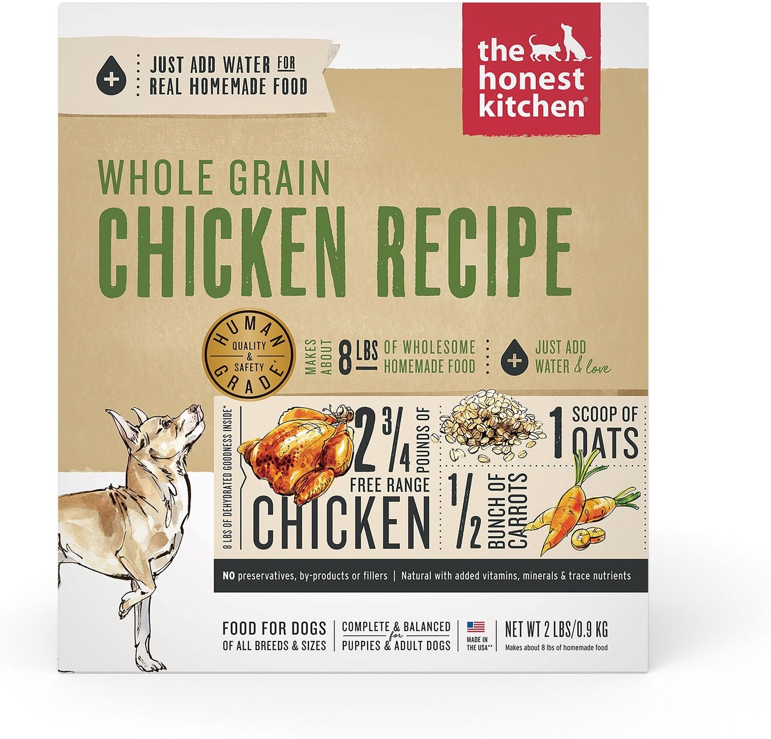 THE HONEST KITCHEN Whole Grain Chicken Recipe Dehydrated Dog Food, 2-lb ...