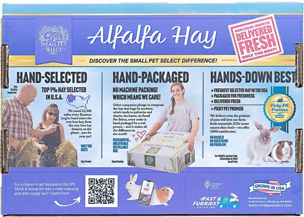 SMALL PET SELECT Alfalfa Hay Small Pet Food, 10-lb box - Chewy.com