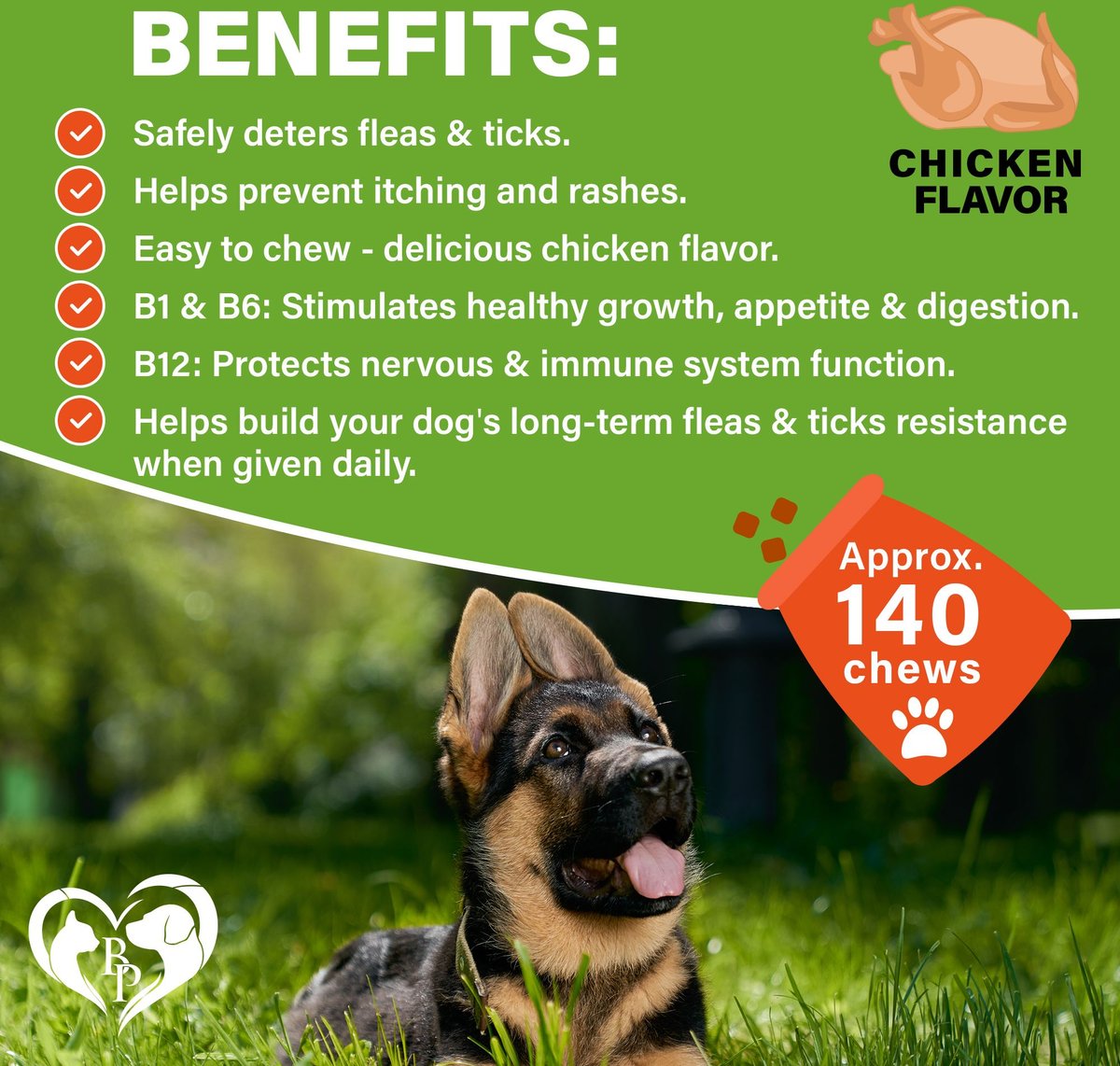 BELOVED PETS Flea & Tick Prevention Chewable Pills for Dogs, 10-oz pack ...