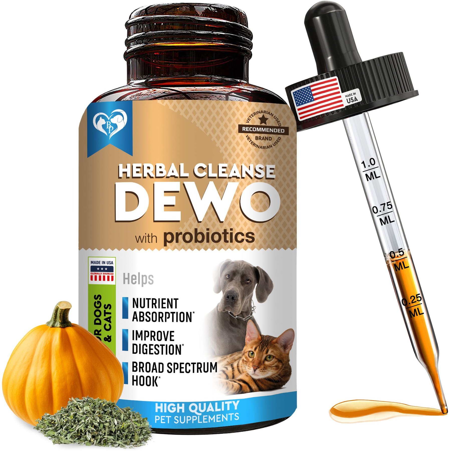 BELOVED PETS Herbal Dewormer with Probiotic & Worm Treatment for ...