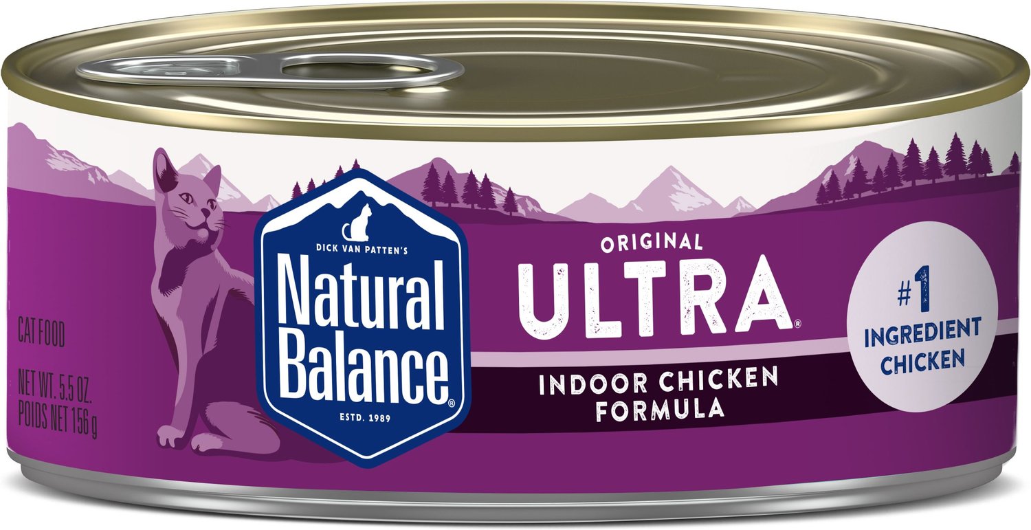 NATURAL BALANCE Ultra Premium Indoor Chicken Formula Canned Cat Food, 5 ...