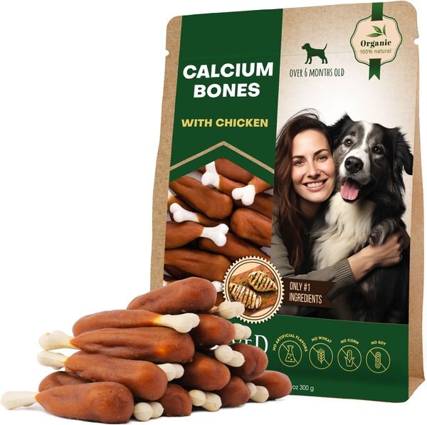 BELOVED PETS Calcium Bones Wrapped Chicken & Rawhide-Free Natural Grain ...