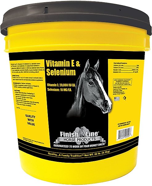 FINISH LINE Vitamin E & Selenium Horse Supplement, 20-lb bucket - Chewy.com