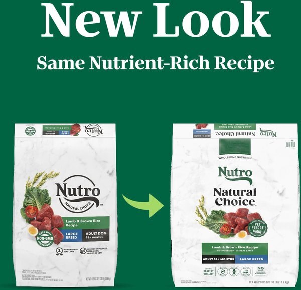 NUTRO Natural Choice Large Breed Adult Lamb & Brown Rice Recipe Dry Dog Food, 30-lb bag - Chewy.com