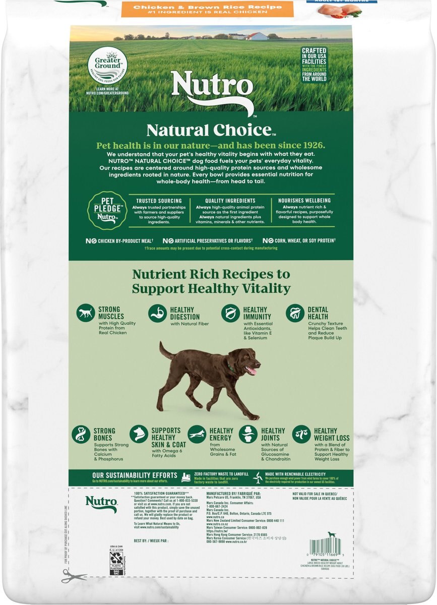NUTRO Natural Choice Healthy Weight Large Breed Adult Chicken & Brown Rice Recipe Dry Dog Food ...