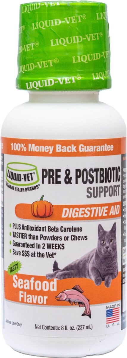 LIQUID-VET Feline Pre & PostBiotic Support Seafood Flavor Cat Digestive ...