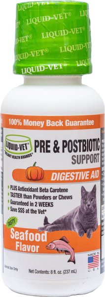 LIQUID-VET Feline Pre & PostBiotic Support Seafood Flavor Cat Digestive ...