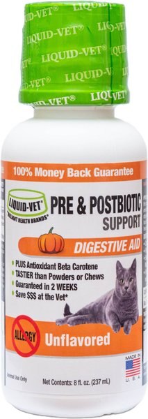 LIQUID-VET Feline Pre & PostBiotic Support Unflavored Cat Digestive Aid ...
