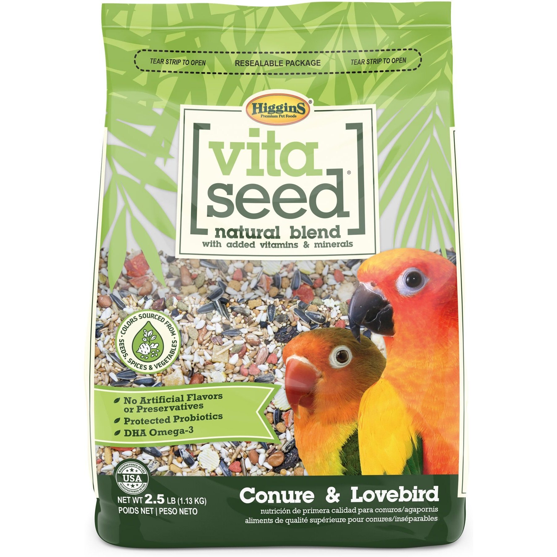HIGGINS Vita Seed Conure & Lovebird Bird Food, 2.5-lb bag - Chewy.com