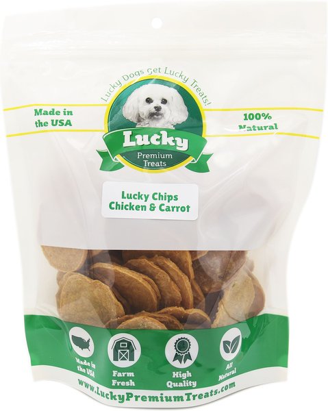 LUCKY PREMIUM TREATS Lucky Chips Chicken & Carrot Dog Jerky Treat, 12 ...