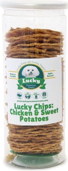 LUCKY PREMIUM TREATS Lucky Chips Chicken & Sweet Potato Dog Jerky Treat ...