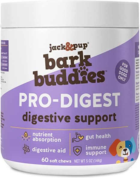 JACK & PUP Bark Buddies Pro-Digest Dog Supplement, 60 count - Chewy.com