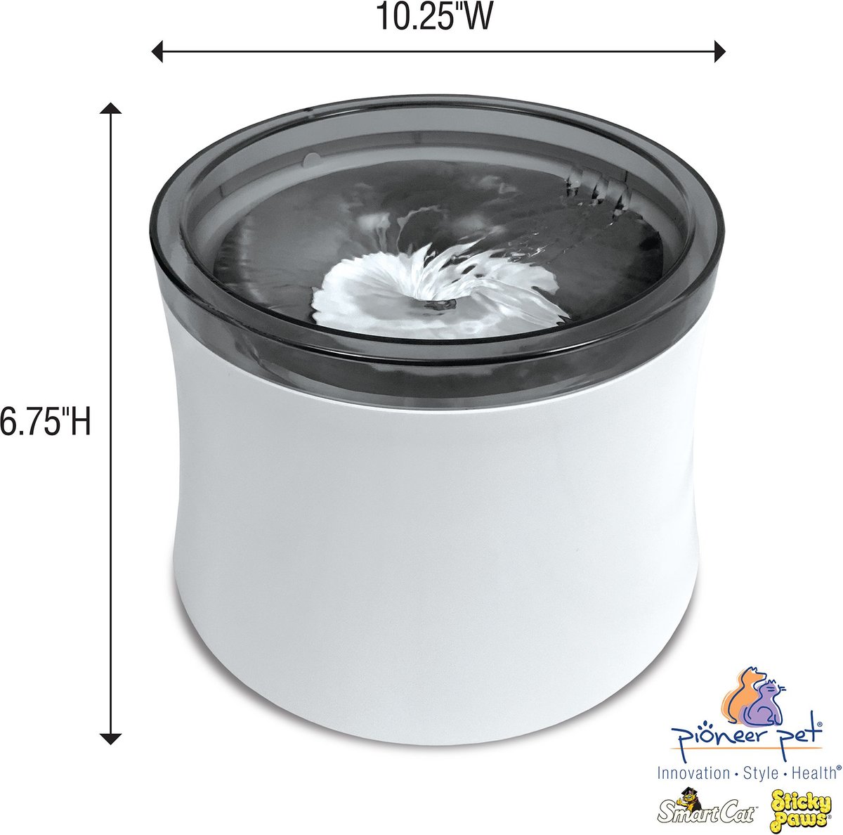 PIONEER PET Vortex Drinking Dog & Cat Fountain, Gray, Medium - Chewy.com