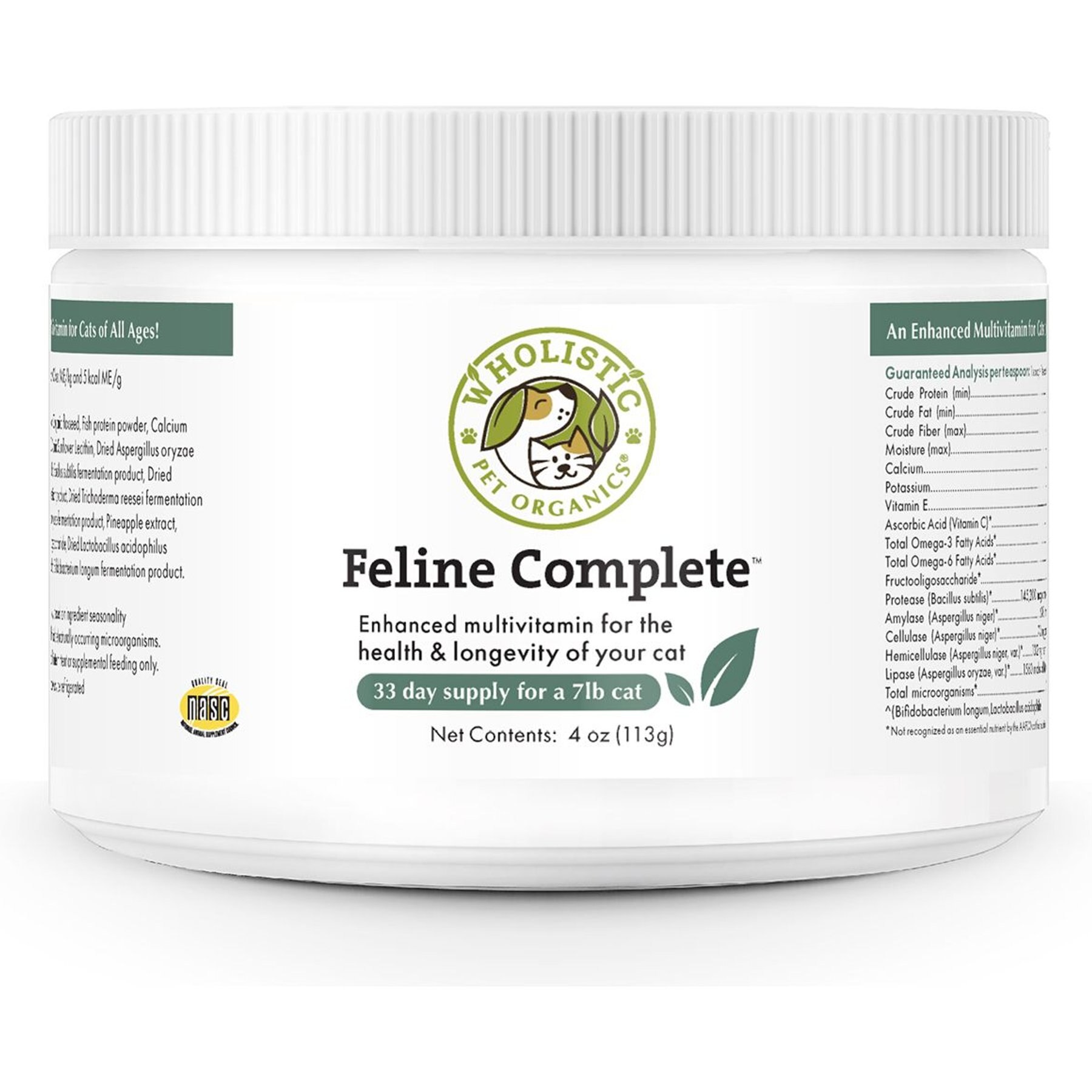 WHOLISTIC PET ORGANICS Feline Complete Cat Supplement, 4-oz bottle ...