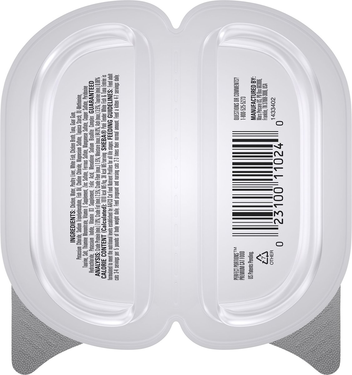 SHEBA Perfect Portions Grain-Free Tender Whitefish & Tuna Entree Pate ...