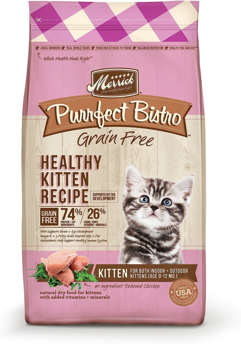 MERRICK Purrfect Bistro Grain-Free Healthy Kitten Recipe Dry Cat Food ...