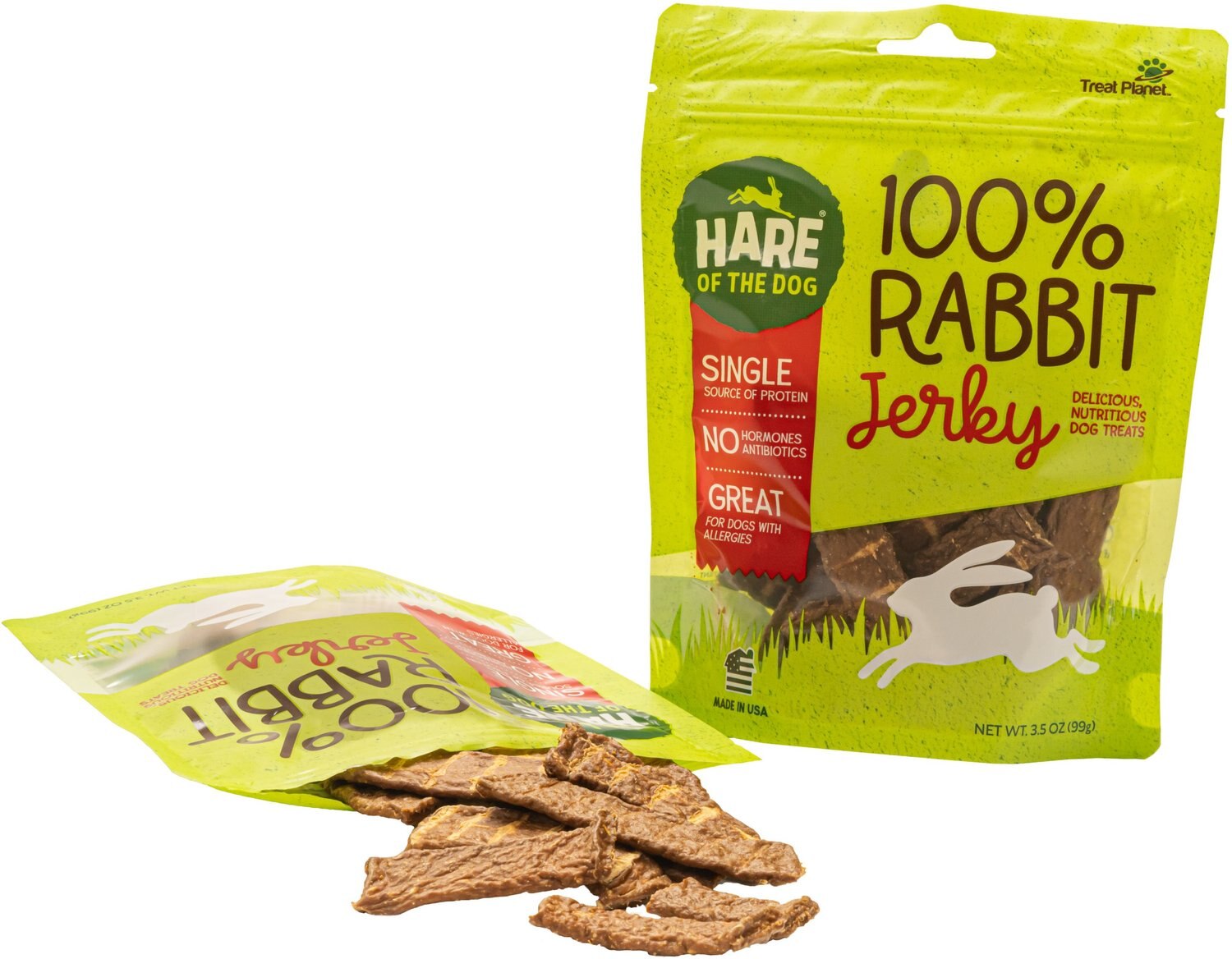HARE OF THE DOG 100% Rabbit Jerky Dog Treats, 3.5-oz bag - Chewy.com