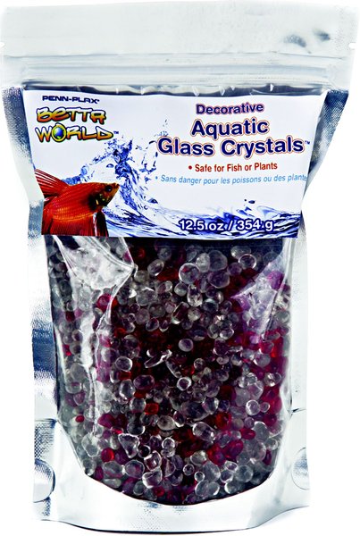 PENN-PLAX Aquatic Glass Crystal Sand Fish Ornament, White/Red - Chewy.com