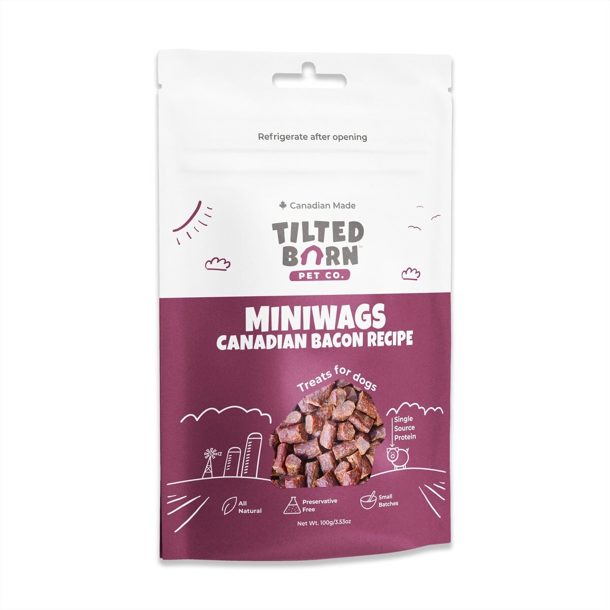 TILTED BARN PET COMPANY Canadian Bacon Recipe Miniwags Dog Treats, 3.53 ...