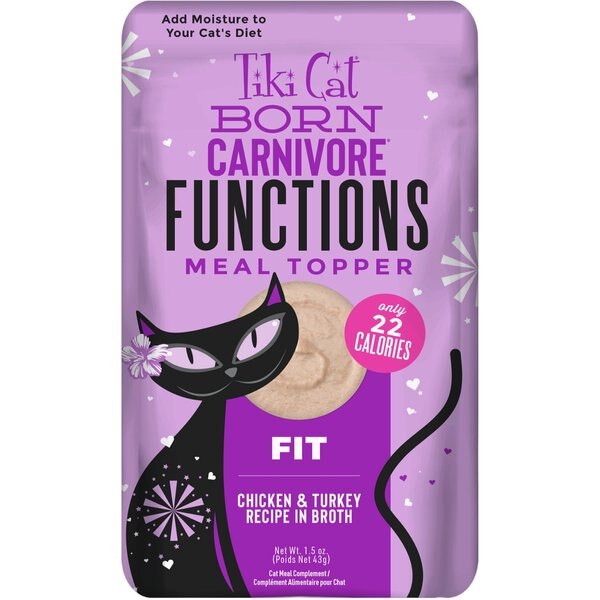 TIKI CAT Born Carnivore Fussy Functional Cat Food Topper, 1.5-oz pouch ...