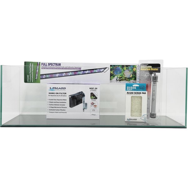 LIFEGARD Clear Glass Bookshelf Aquarium with HOF-2 Filter, 5-mm, 6-gal ...