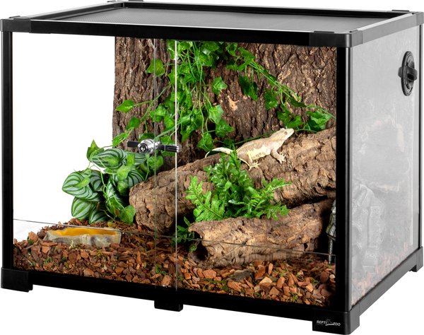 OIIBO Tempered Glass Reptile Terrarium, Black, 34-gallon - Chewy.com