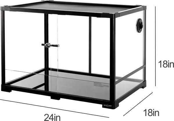 OIIBO Tempered Glass Reptile Terrarium, Black, 34-gallon - Chewy.com