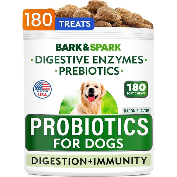 BARK&SPARK Dog Probiotics for Dogs with Digestive Enzymes Prebiotics ...