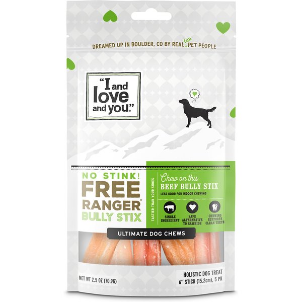 I AND LOVE AND YOU No Stink! Free Ranger Beef Bully Stix Grain-Free Dog ...