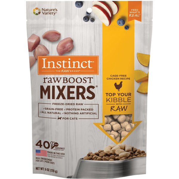 INSTINCT Raw Boost Mixers Chicken Recipe Grain-Free Freeze-Dried Cat ...