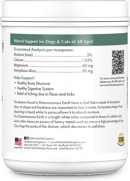 WHOLISTIC PET ORGANICS Diatomaceous Earth Powder Supplement for Dogs ...