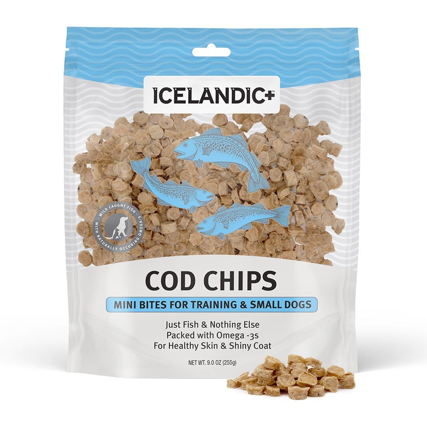ICELANDIC+ Mini Cod Fish Chips Dehydrated Dog Treats, 9-oz bag - Chewy.com