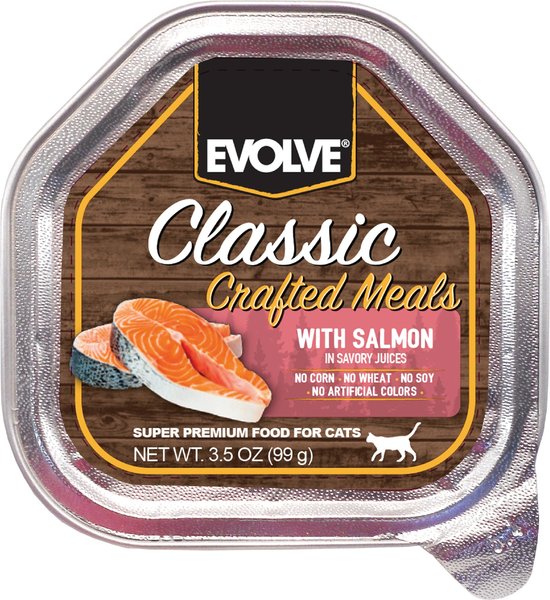 EVOLVE Evolve Classic Crafted Meals Salmon Recipe Pate Wet Cat Food, 3. ...