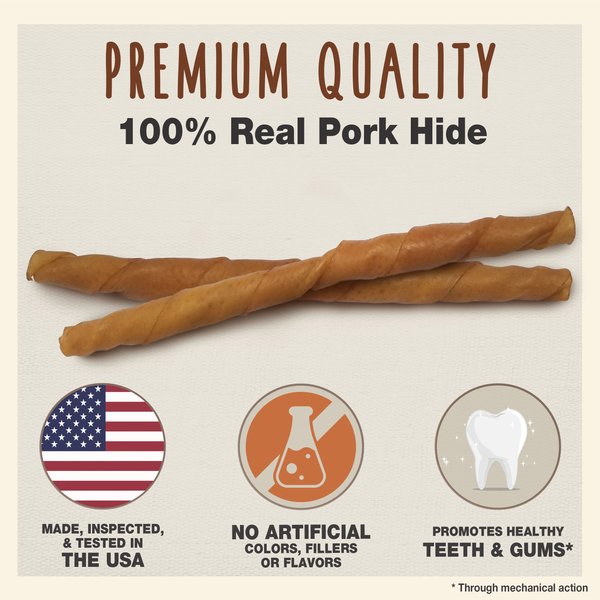 CADET Gourmet Pork Hide Rolls Dog Treats, 10-in, 5 count - Chewy.com