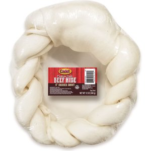 CADET Premium Grade Braided Beef Hide Donut Dog Chew Treat, 8-in, 100 ...