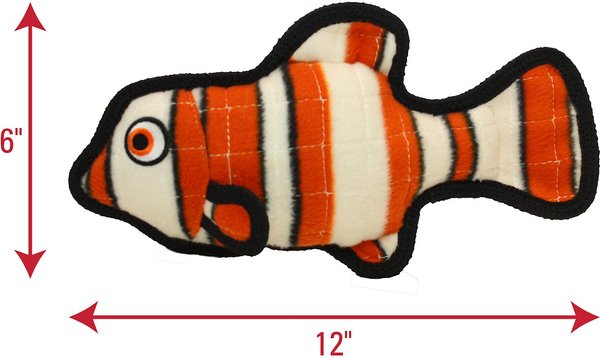 TUFFY'S Ocean Creatures Fish Squeaky Plush Dog Toy, Orange - Chewy.com