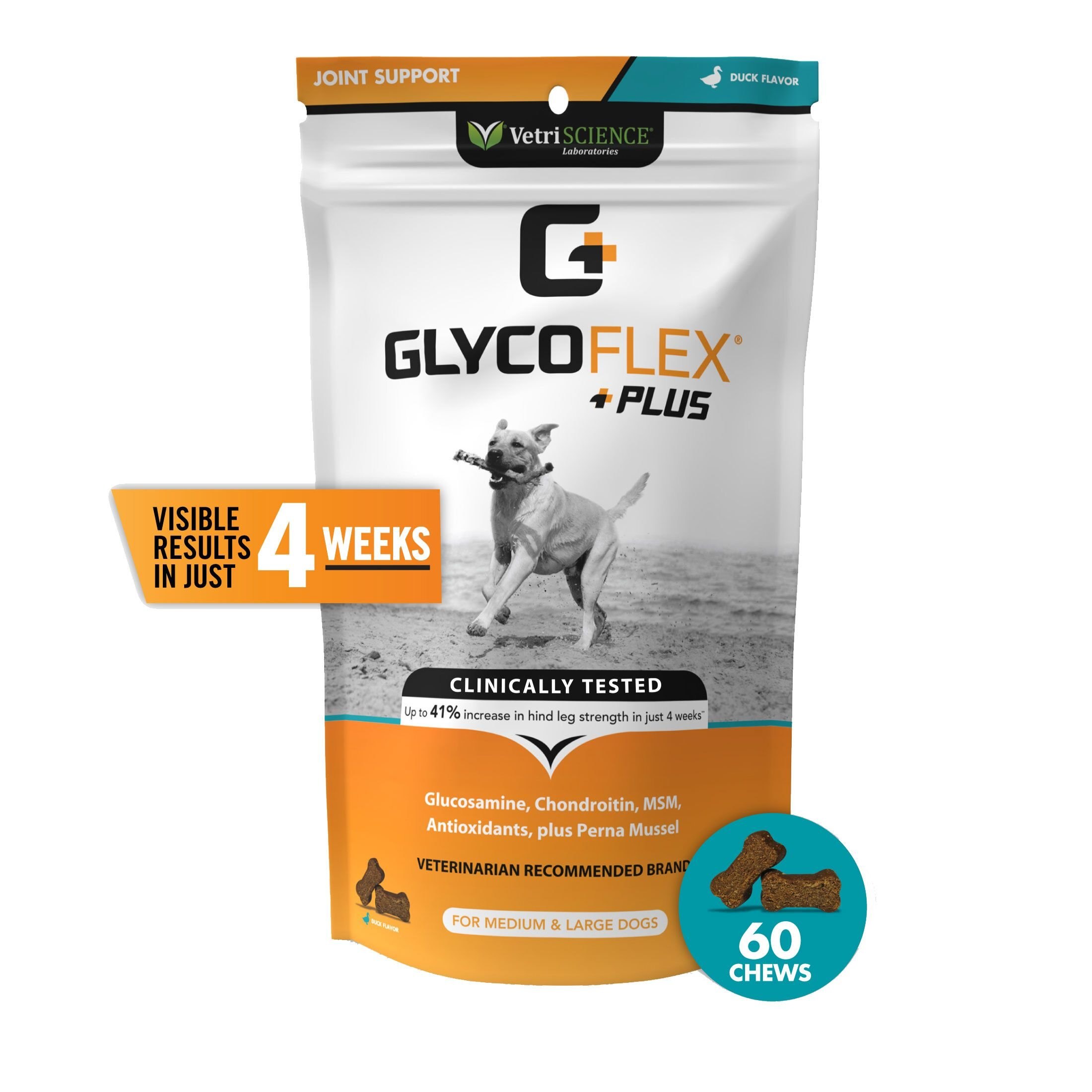 VETRISCIENCE GlycoFlex Plus Duck Flavored Soft Chews Joint Supplement ...