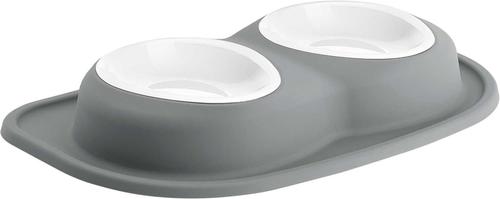 WEATHERTECH Double Low Poly Bowl Cat & Dog Pet Feeding System, Dark ...