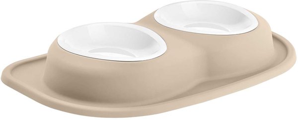 WEATHERTECH Double Low Poly Bowl Cat & Dog Pet Feeding System, Tan, 32 ...