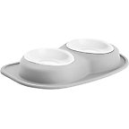 WEATHERTECH Double Low Poly Bowl Cat & Dog Pet Feeding System, Tan, 64 ...