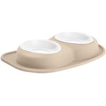 WEATHERTECH Double Low Poly Bowl Cat & Dog Pet Feeding System, Tan, 64 ...