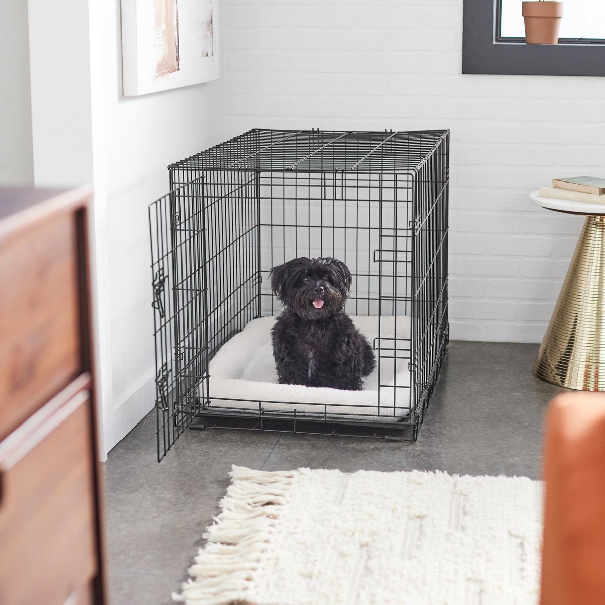 FRISCO Quilted Dog Crate Mat, Ivory, 36-in - Chewy.com
