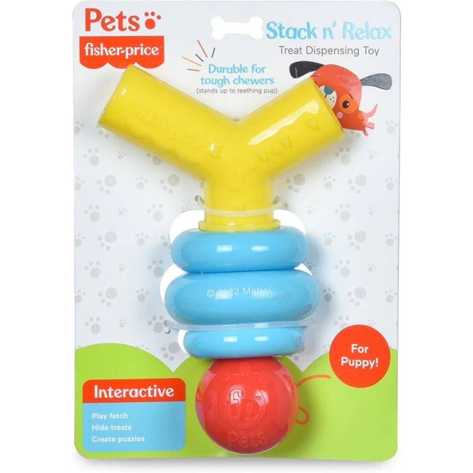 FISHER PRICE Stack n' Relax Resilient Chewer Dog Toy, Multicolor ...