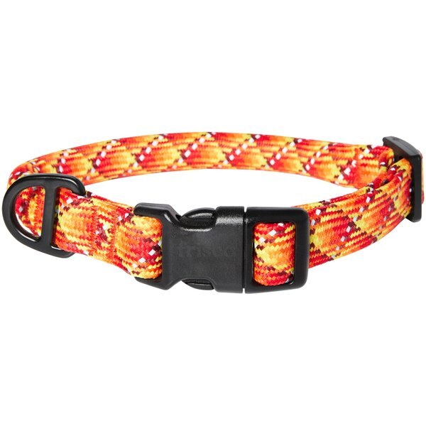 FRISCO Rugged Reflective Rope Dog Collar, Red, 14 to 16-in neck, 3/4-in ...