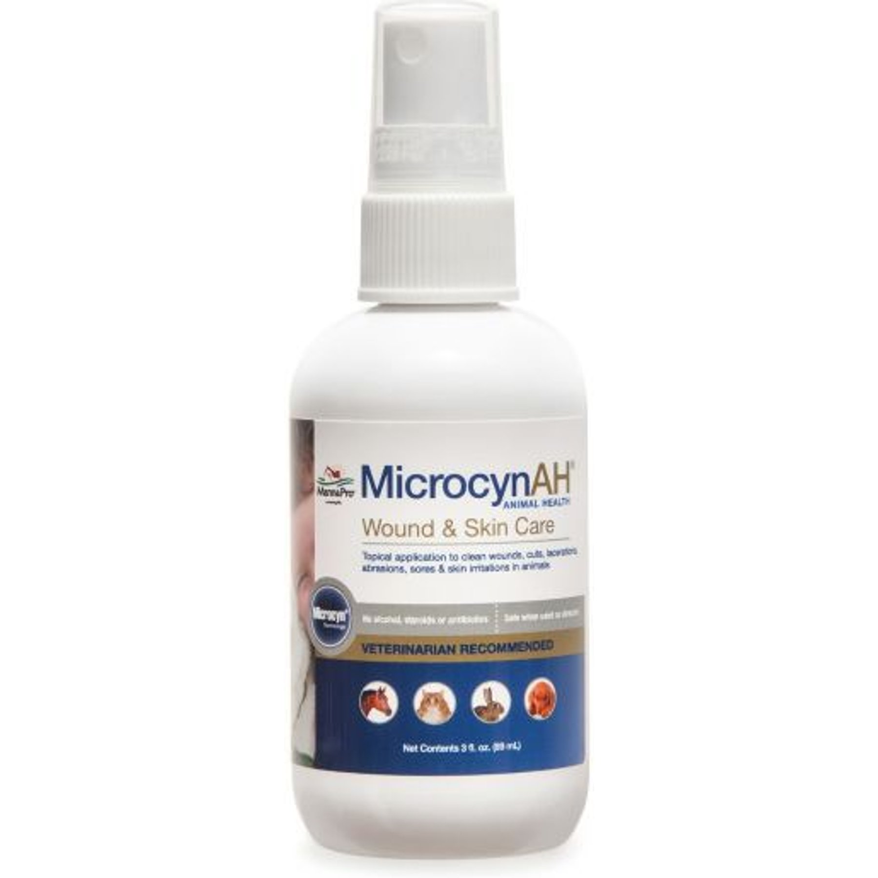 MANNA PRO MicrocynAH Wound & Skin Care Horse Spray, 3-fl oz bottle ...