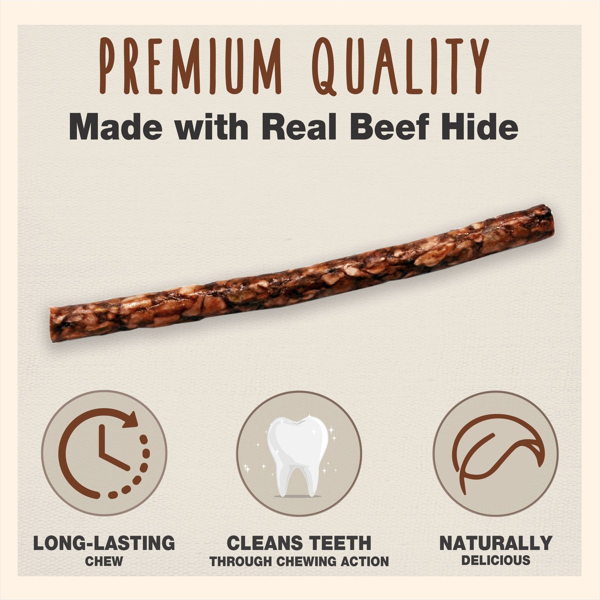 CADET Premium Grade Munchy Beef Hide Sticks Dog Treat, 100 count ...