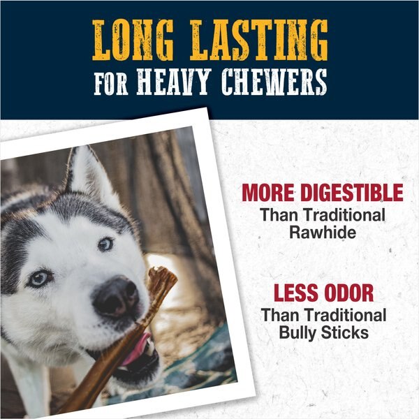 CADET Bully Hide Sticks All-Natural Dog Chews, Large, 7 count - Chewy.com